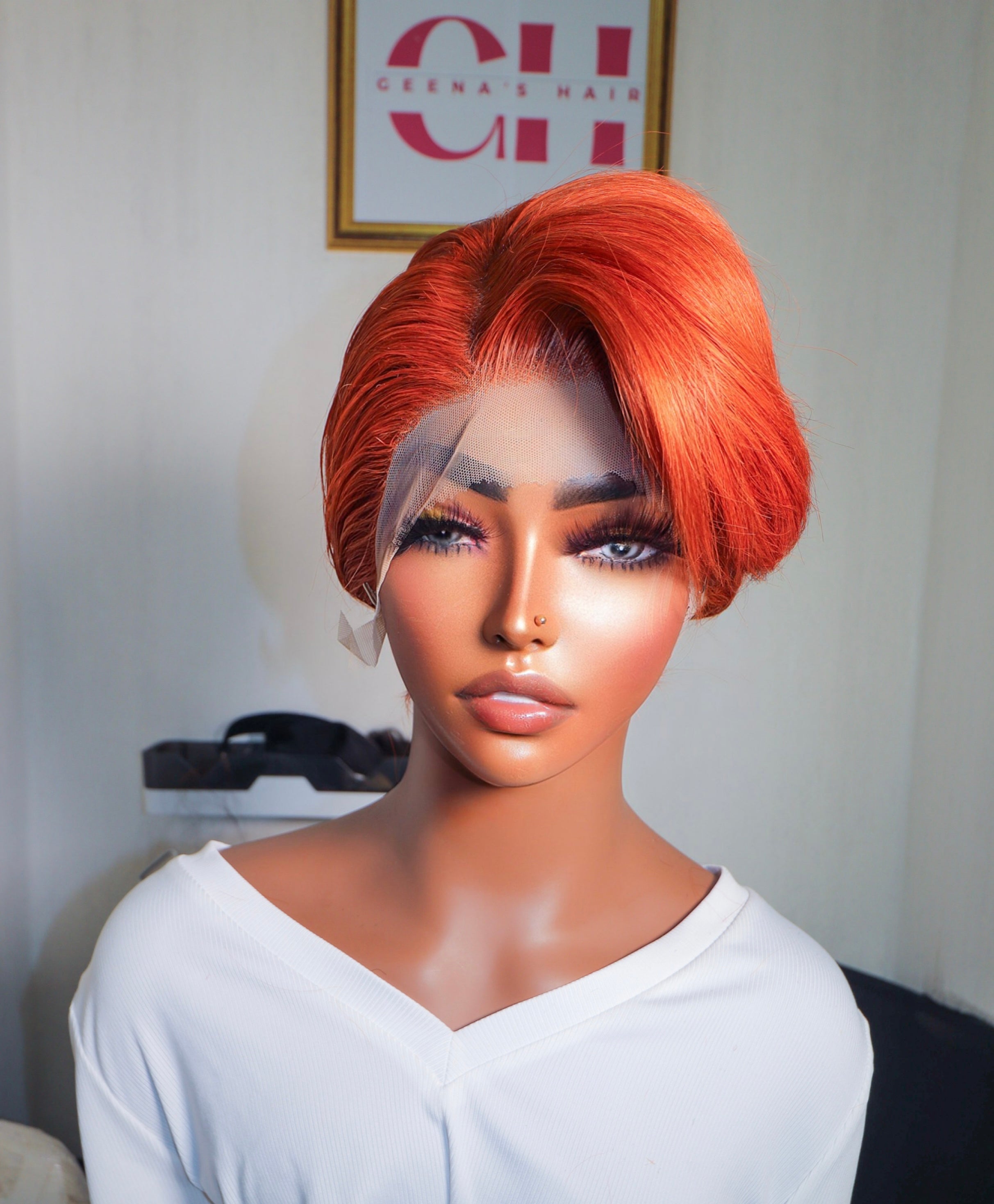 ORANGE PIXIE CUT – Geena's hair